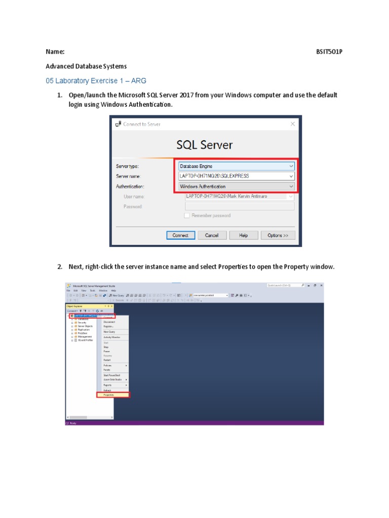 05 Laboratory Exercise 1 | Download Free PDF | Microsoft Sql Server | Login