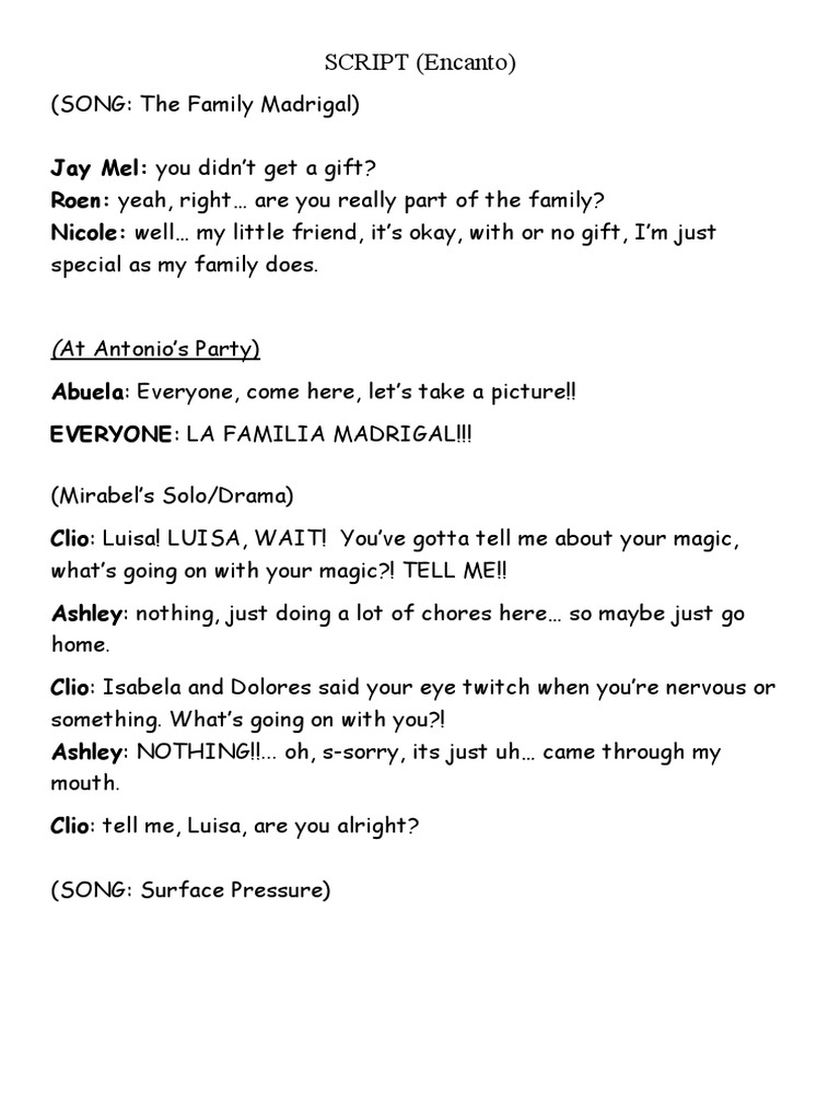 SCRIPT (Encanto) | PDF