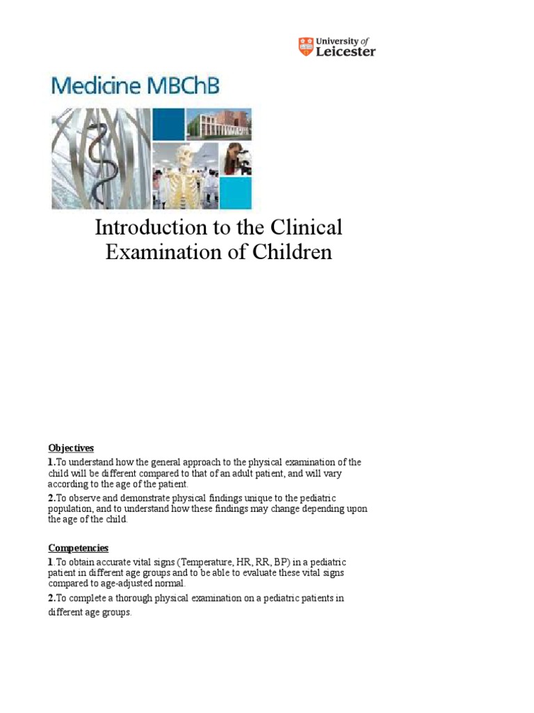 Pediatric Clinical Examination Guide | PDF | Physical Examination | Neck