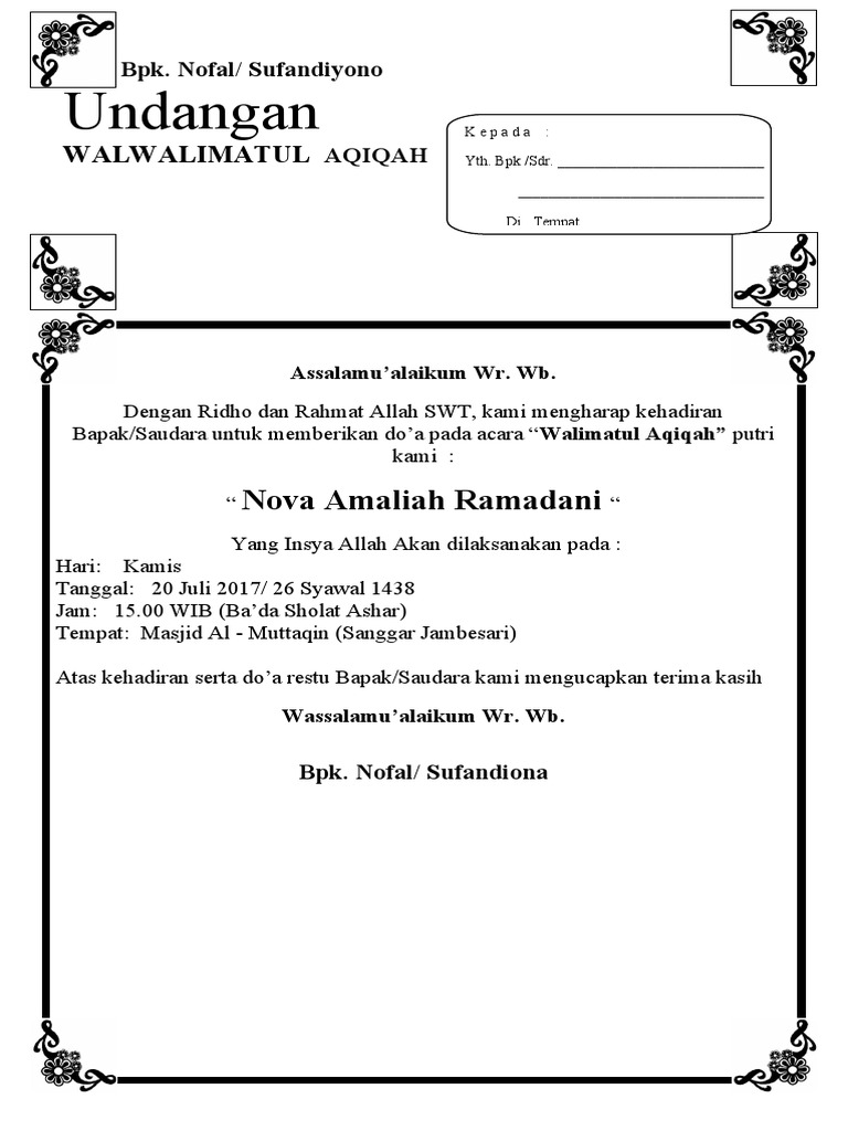 Undangan Keren Sekali 1 | PDF