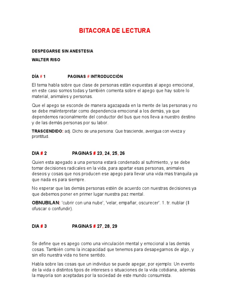 Bitacora de Lectura | PDF | Mente | Sufrimiento