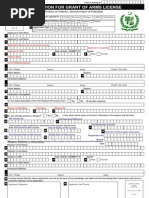 Arms License Application Form PK SINDH | PDF | Projectiles | Projectile Weapons
