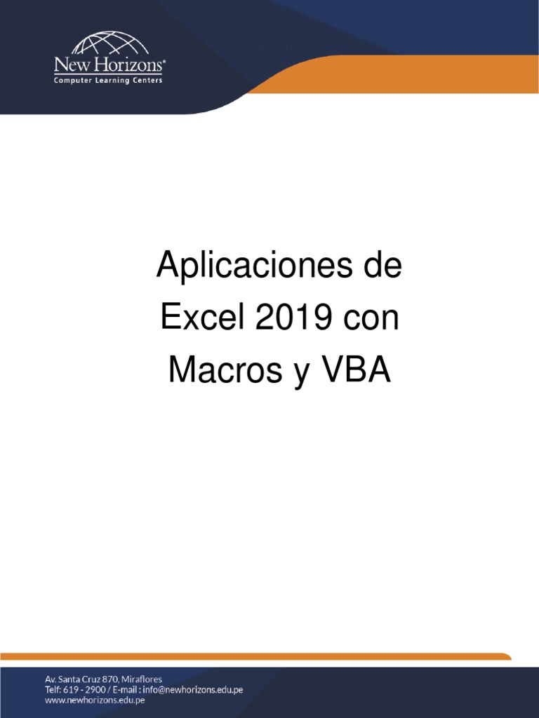 Manual De Aplicaciones De Excel 2019 Con Macros Y Vba Pdf Microsoft Excel Macro Informática