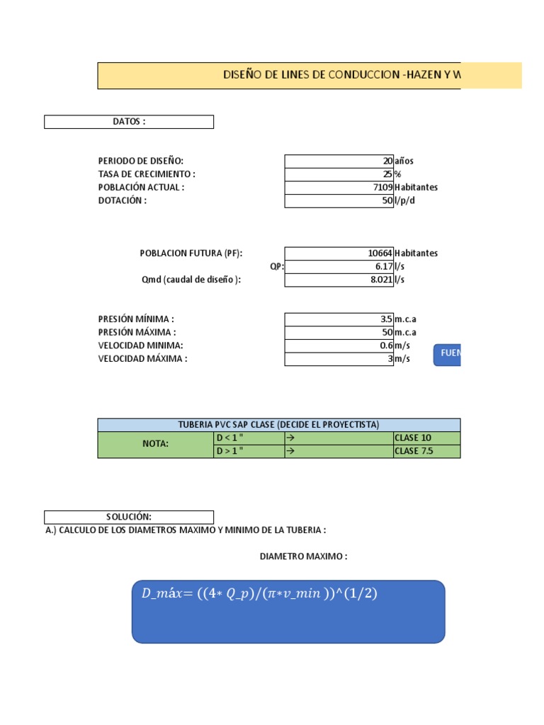 Calculo Linea de Conducción | PDF Calculo Linea de Conducción | PDF
