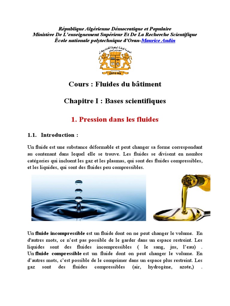 Bases de la pression dans les fluides | PDF | Pompe | Pression