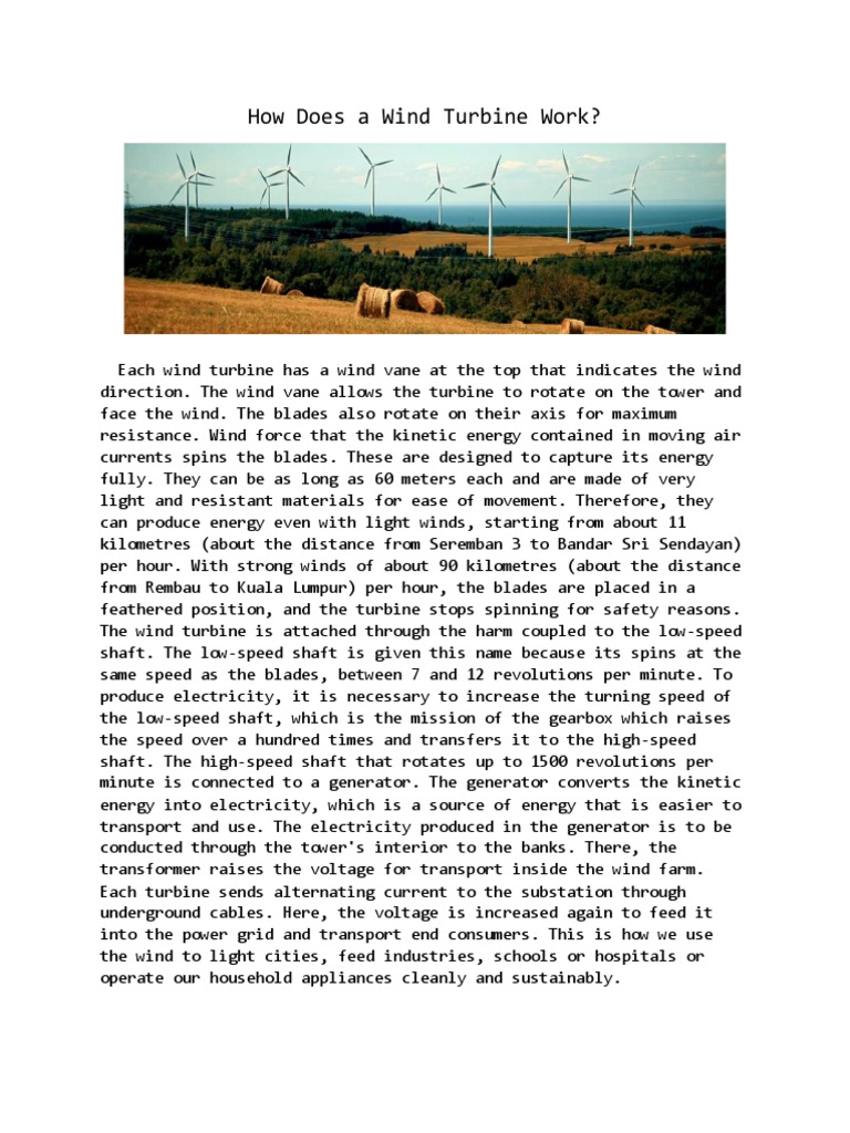 How Does A Wind Turbine Works Script | PDF