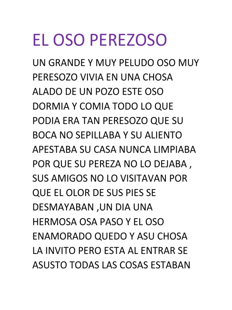 El Oso Perezoso | PDF | Arte