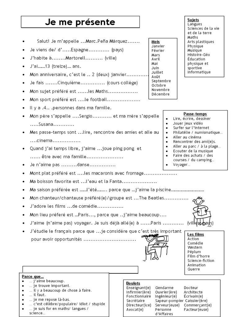 Je Me Présente | PDF