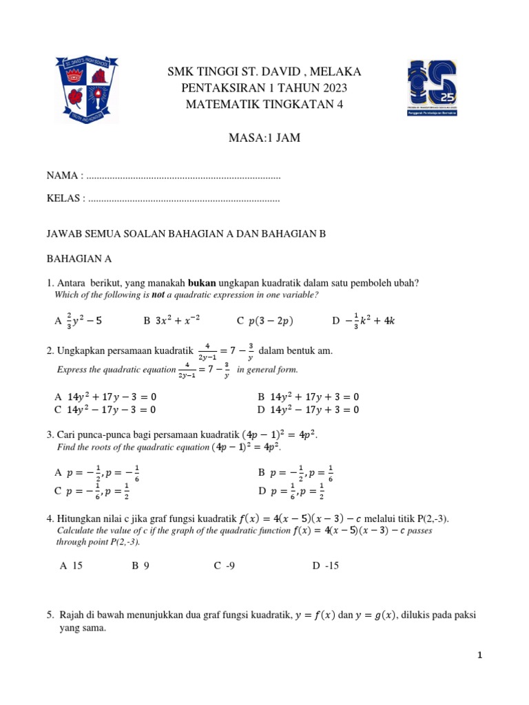 Ud1 Matematik F4 | PDF