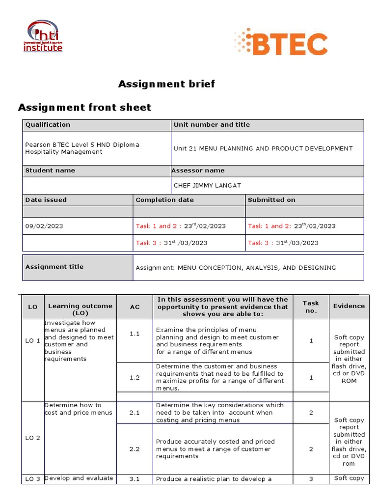 Menu Planning and Product Development 230209 | PDF
