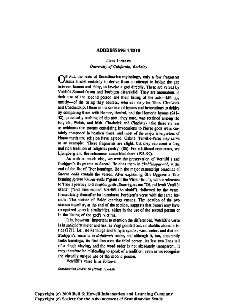Adressing Thor, John Lindow | PDF