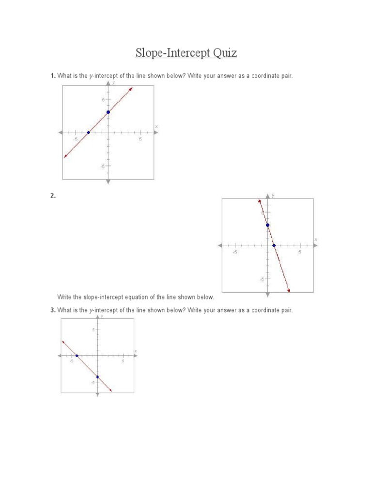 Slope Quiz | PDF