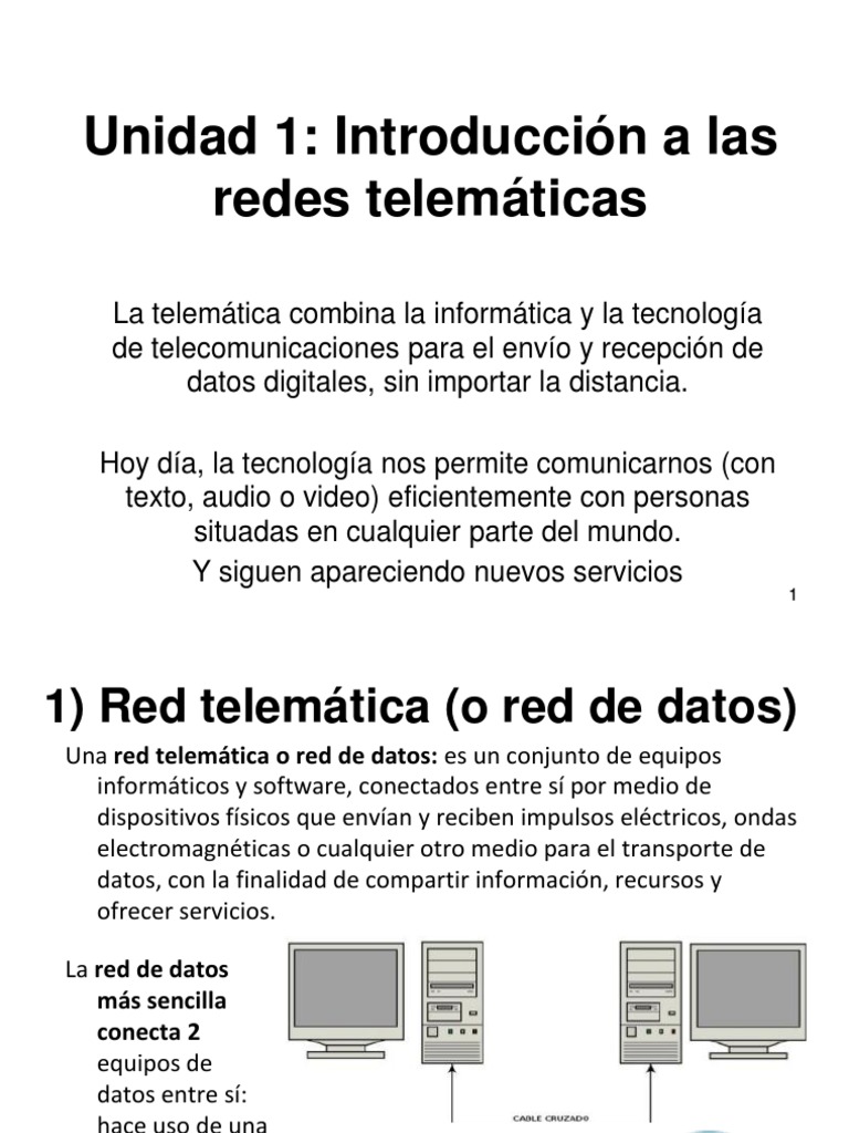 Unidad 1 Introducción Redes Telemáticas | PDF | Dirección IP | Red de computadoras
