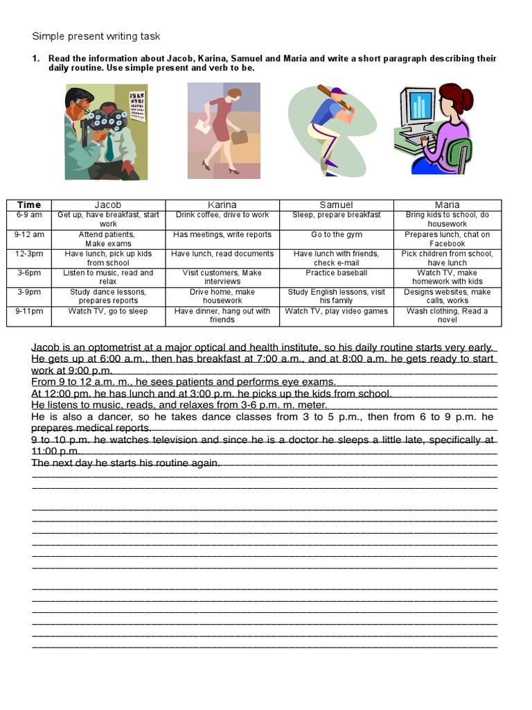 Simple Present Paragraph. | PDF