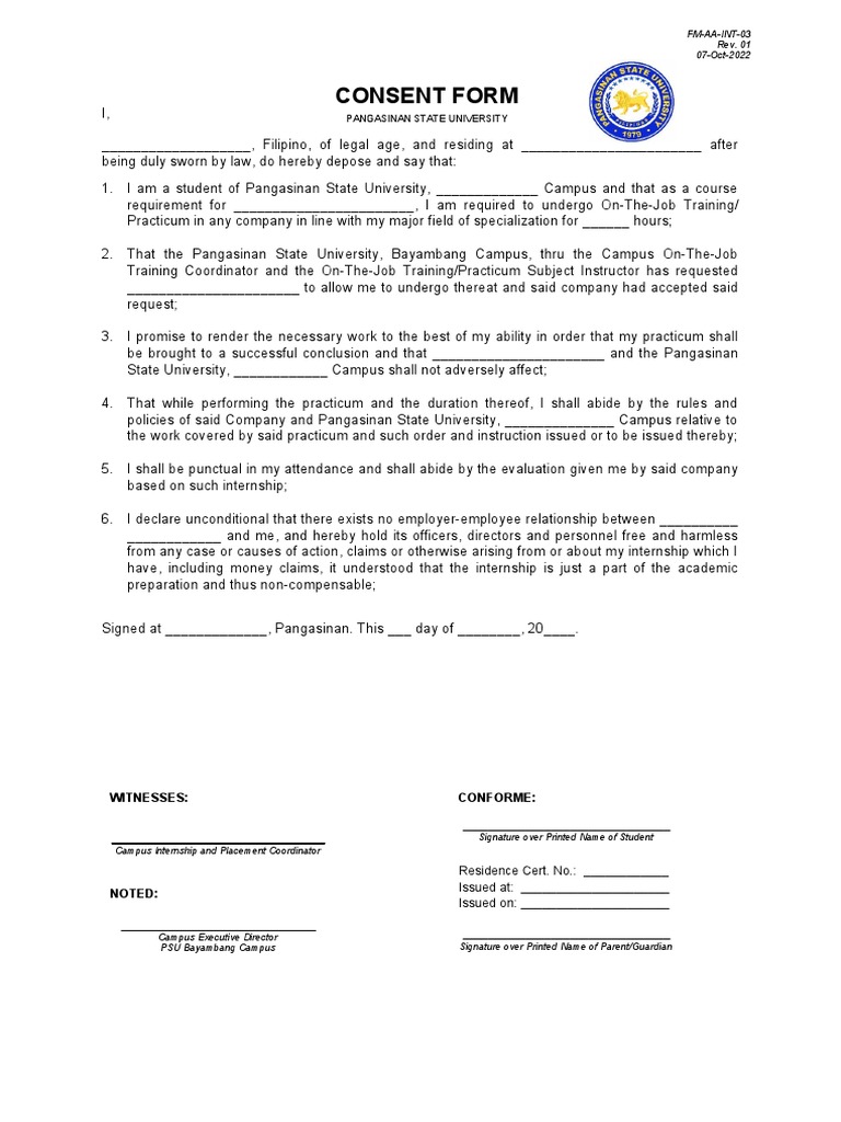 6 Form 3 Consent and Waiver | PDF