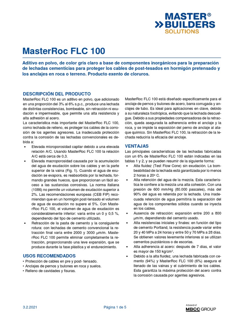 Masterroc FLC 100 | PDF