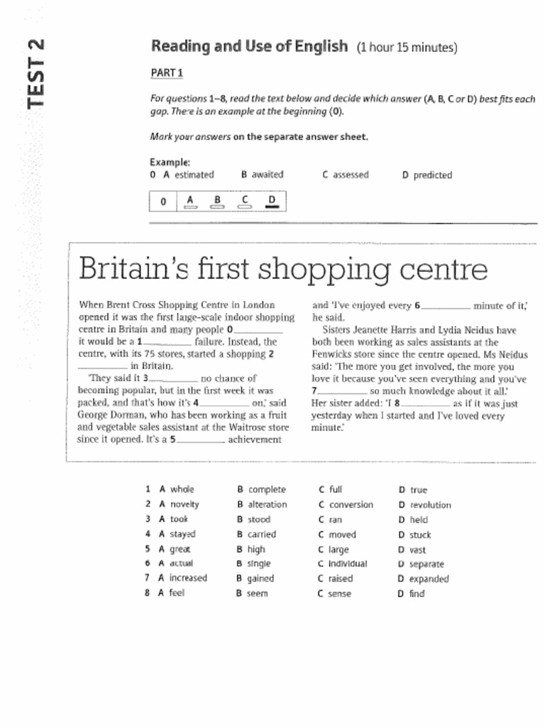 Oxf FCE Test 2-1 | PDF