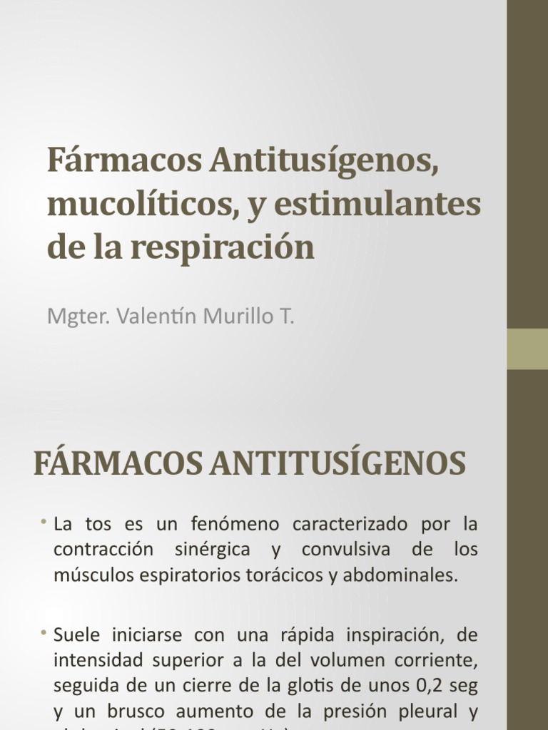 Clasificación y Efectividad de Antitusígenos | PDF | Tos | Opioide