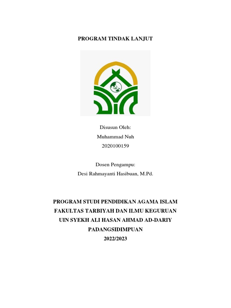 Tugas Evaluasi Program Tindak Lanjut | PDF | Karier & Perkembangan