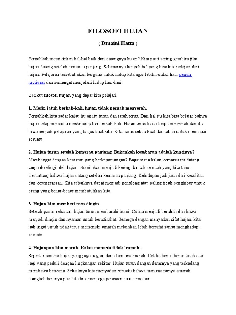 Filosofi Hujan | PDF