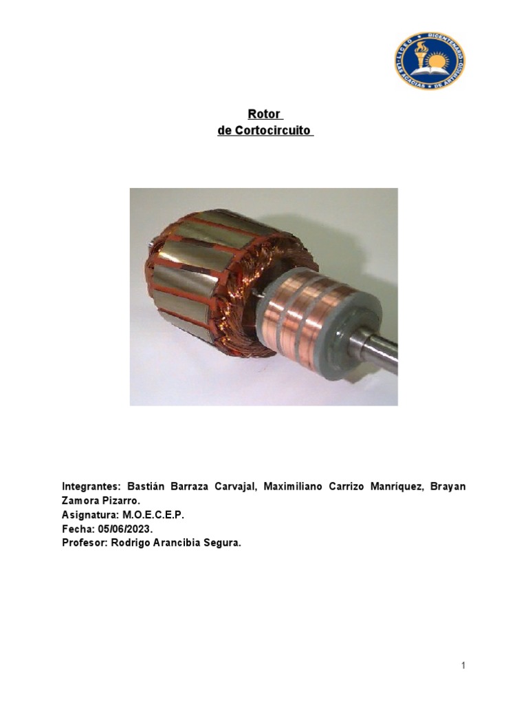 Rotor de Cortocircuito | PDF | Motor eléctrico | Corriente eléctrica