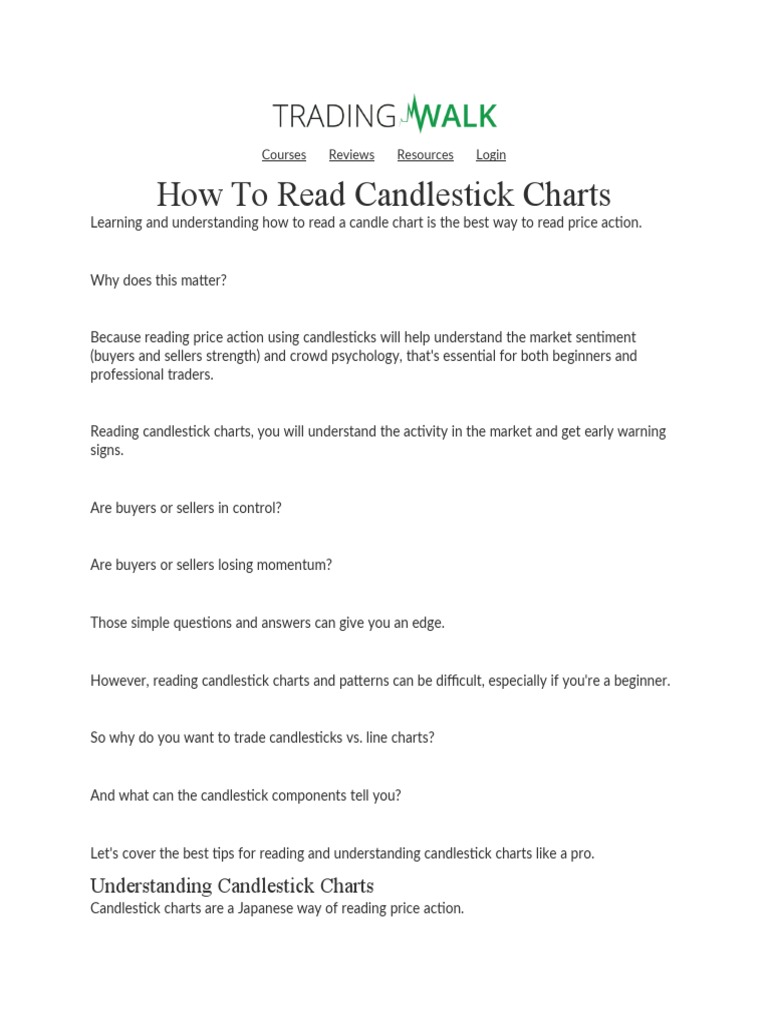How To Read Candlestick Chart | PDF | Market Trend | Technical Analysis