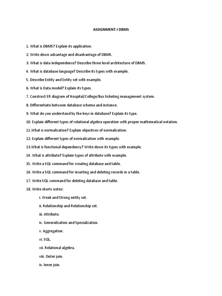 Assignment DBMS | PDF