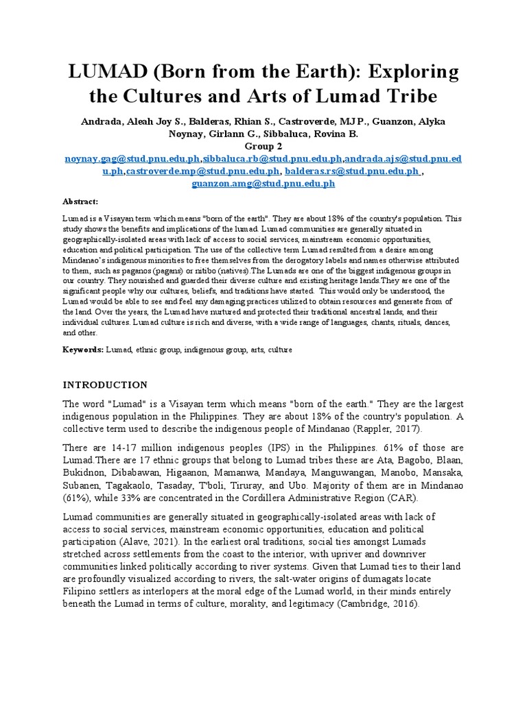 Lumad Culture and Arts Exploration | PDF