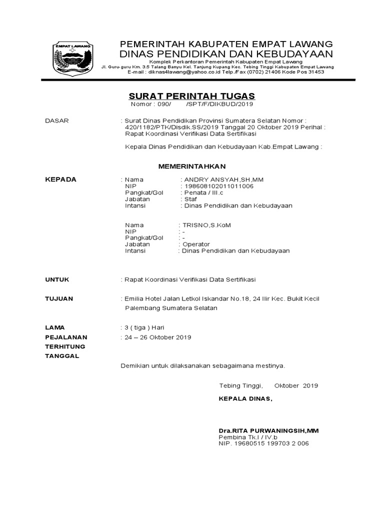 Surat Perintah Tuga1 | PDF