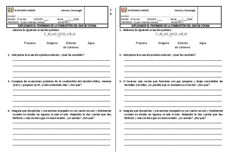 Explicamos El Fenómeno de La Combustión Del Gas de Cocina | PDF ...