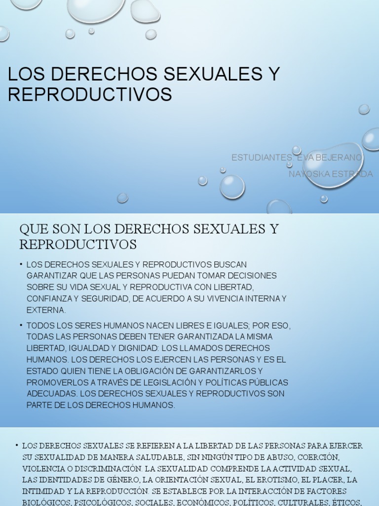 Los Derechos Sexuales y Reproductivos | PDF | Derechos reproductivos | Sexualidad