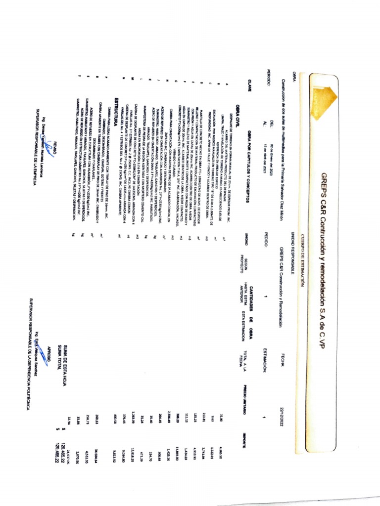 Estimación de Obra | PDF