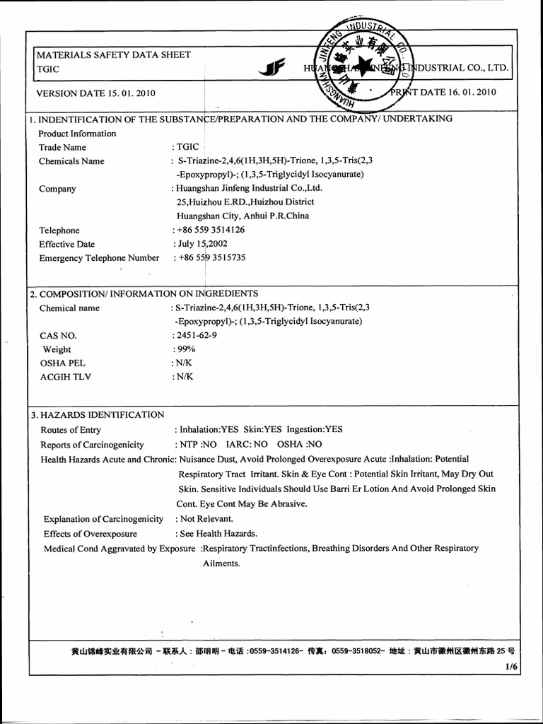 MSDS Tgic | PDF