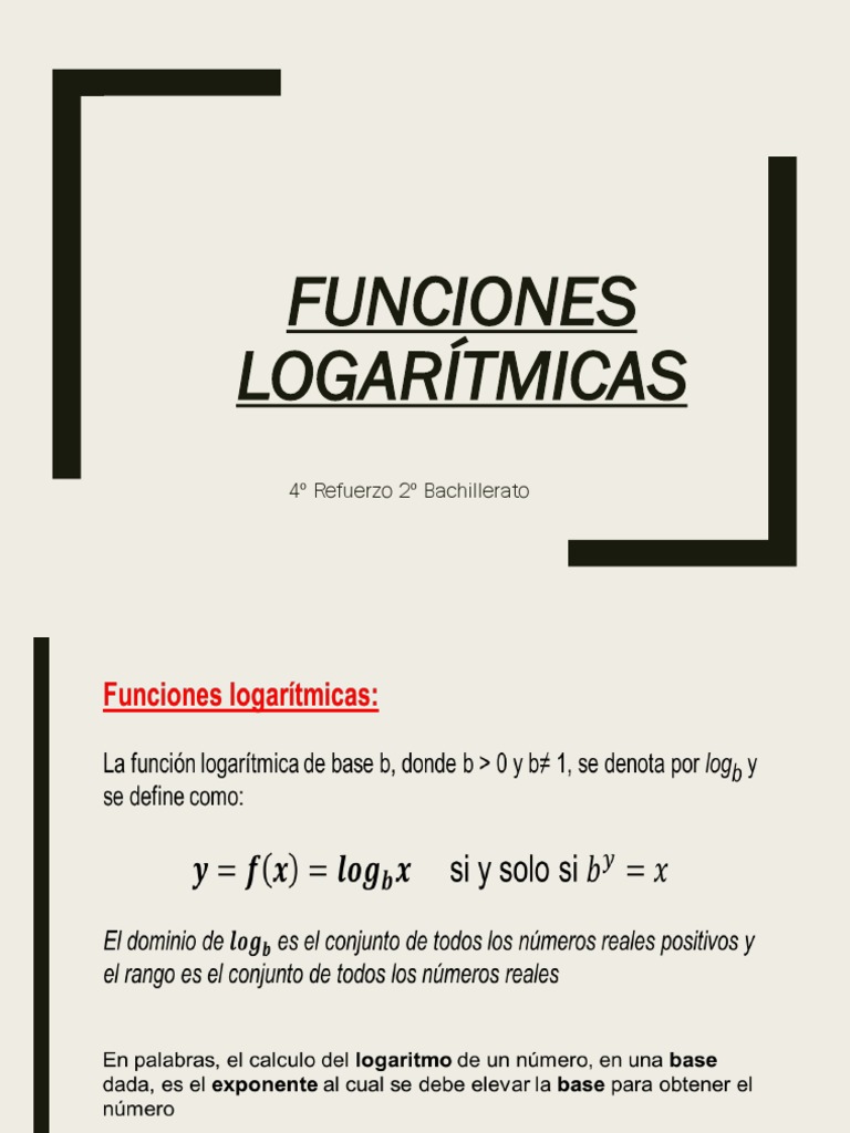 Sesion4 2bachillerato | PDF | Logaritmo | Análisis complejo