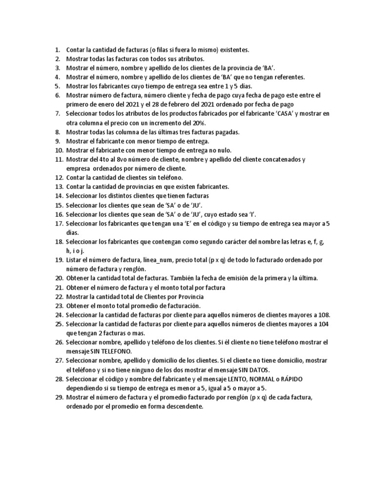 UADE BD-Clase 06-SQL-Ejercicios | PDF