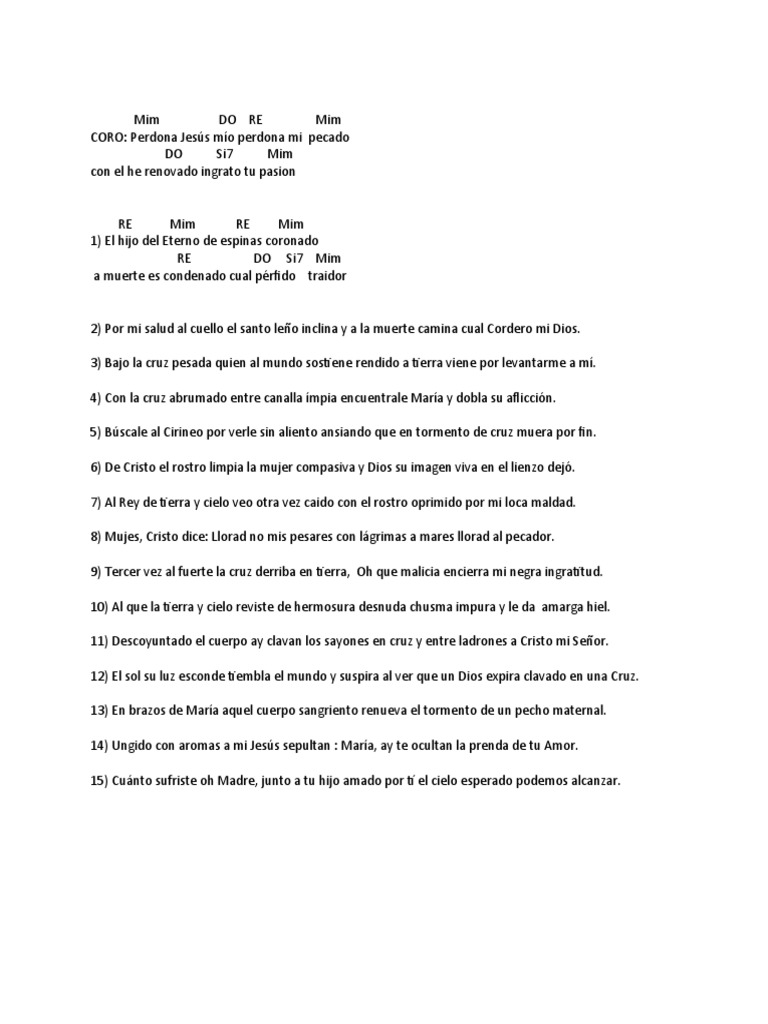 Perdona Jesus Mio Perdona Mis Pecados | PDF