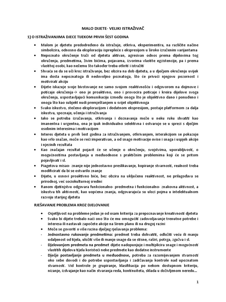 Malo Dijete Veliki Istraživač | PDF