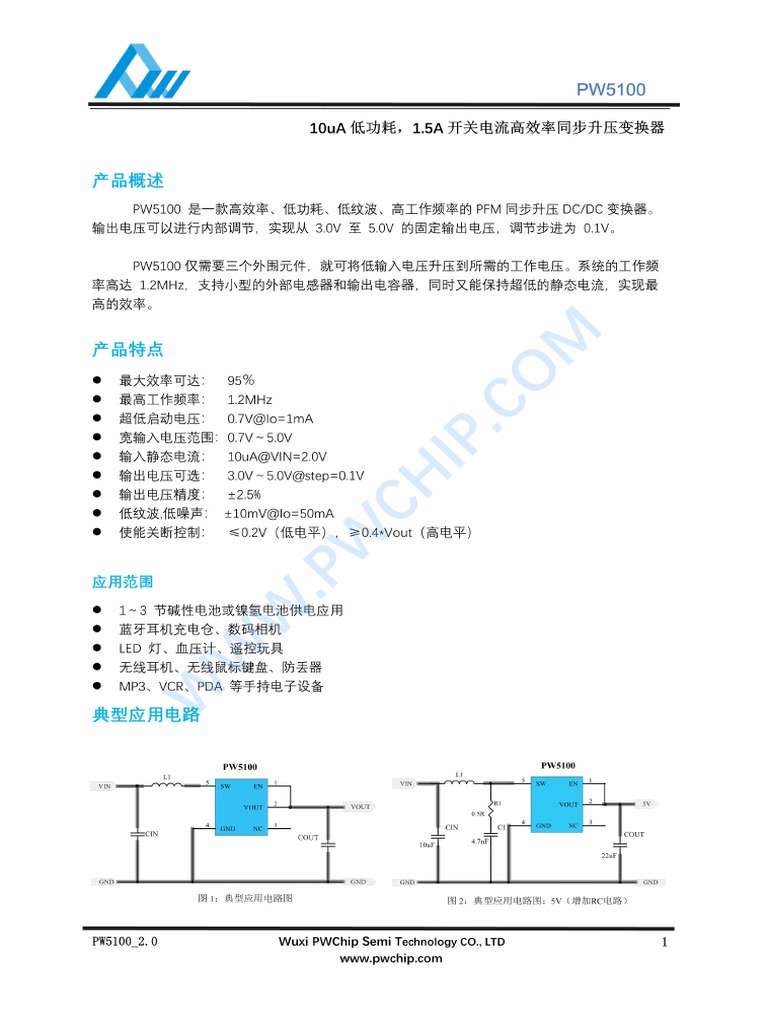 PW5100-2.0 Datasheet | PDF