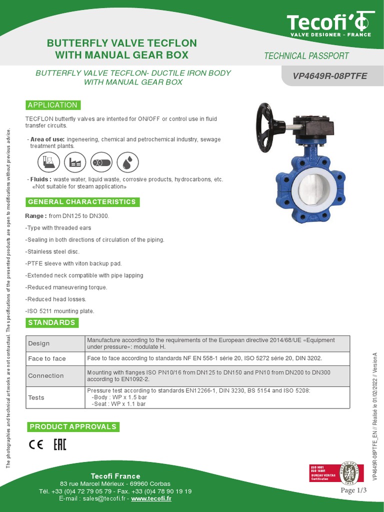 TECOFI LINED VALVE | PDF