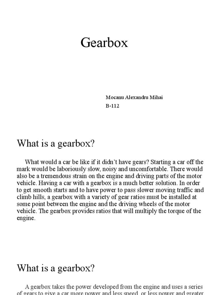 Gearbox | PDF | Manual Transmission | Clutch
