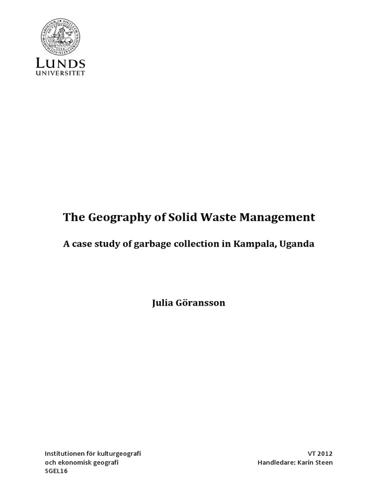 The Geography of Solid Waste Management - Final | PDF | Social Capital ...