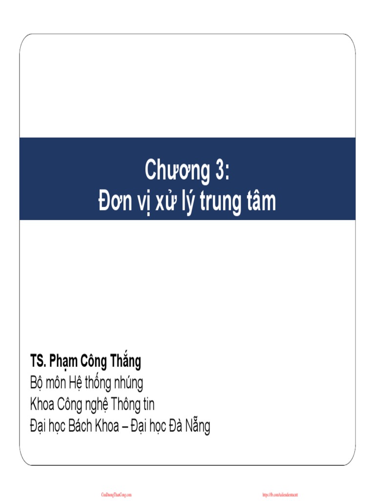 Cau Truc May Tinh Pham Cong Thang 3. Don Vi Xu Ly Trung Tam (Cuuduongthancong - Com) | PDF