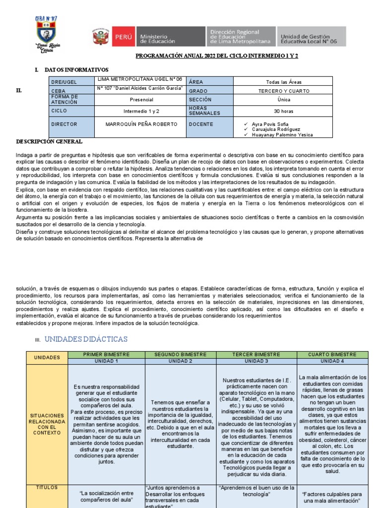 Modelo de Programación Anual | PDF | Números | Medición