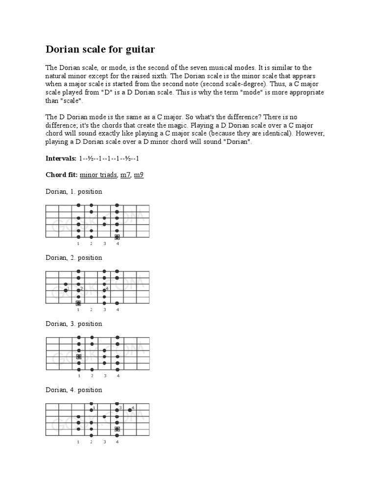 Dorian scale for guitar | PDF