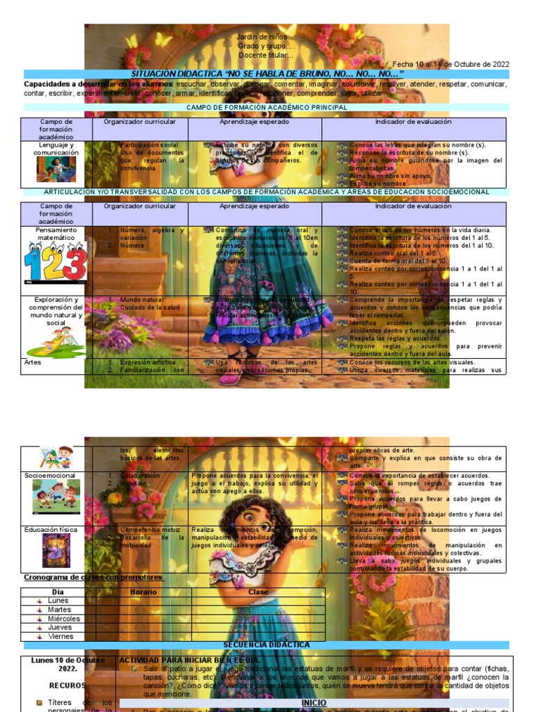 Plan No Se Habla de Bruno | PDF | Evaluación | Educación de la primera ...