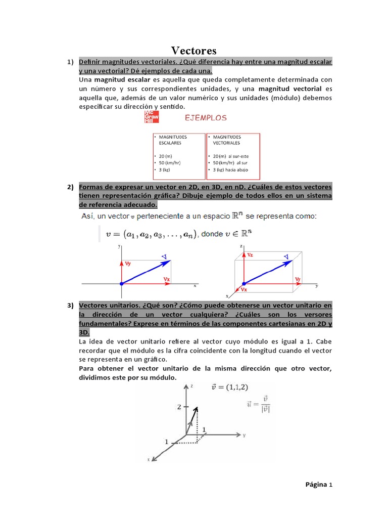 Vectores | PDF | Vector Euclidiano | Espacio vectorial