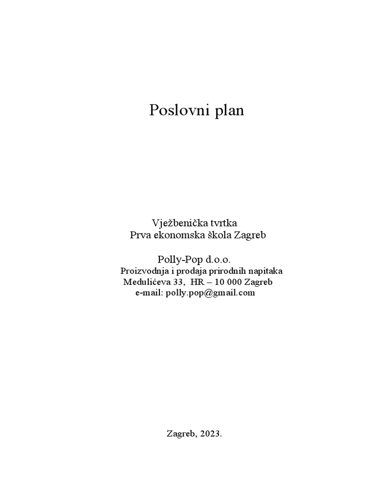 Poslovni Plan | PDF