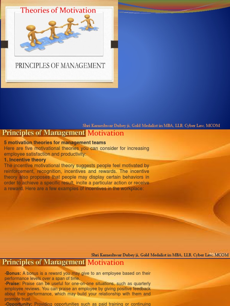 5 Key Motivation Theories for Managers | PDF