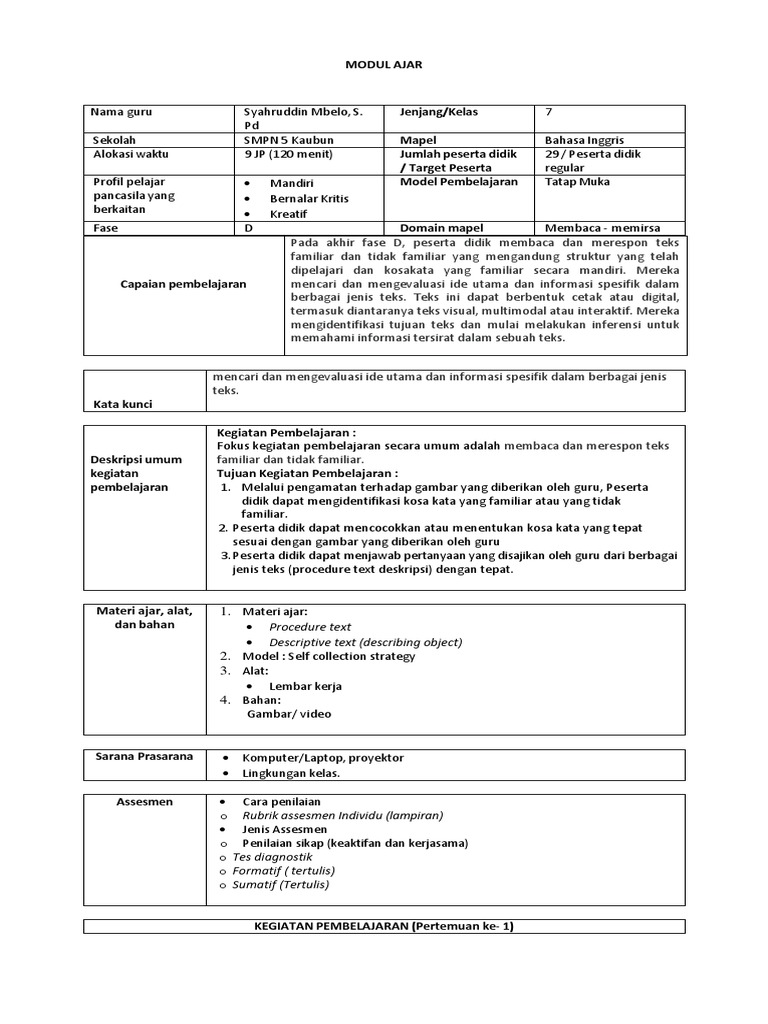 Modul Ajar 2 PPG Syahruddin Mbelo | PDF