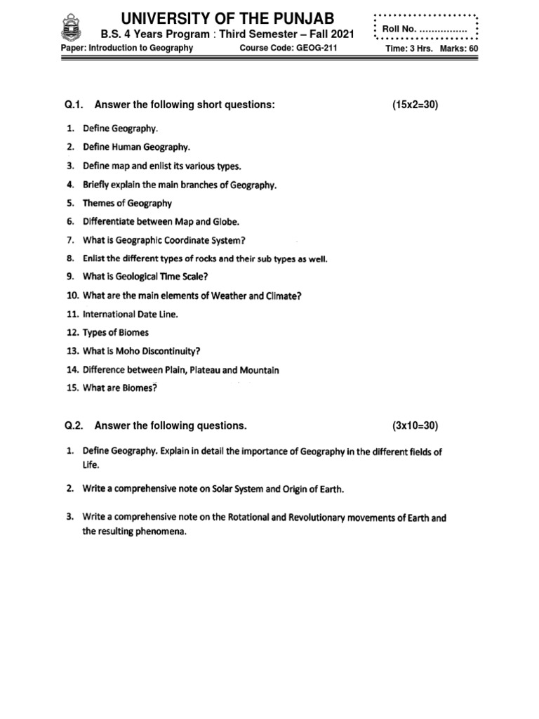 P2021 Geog-211 | PDF